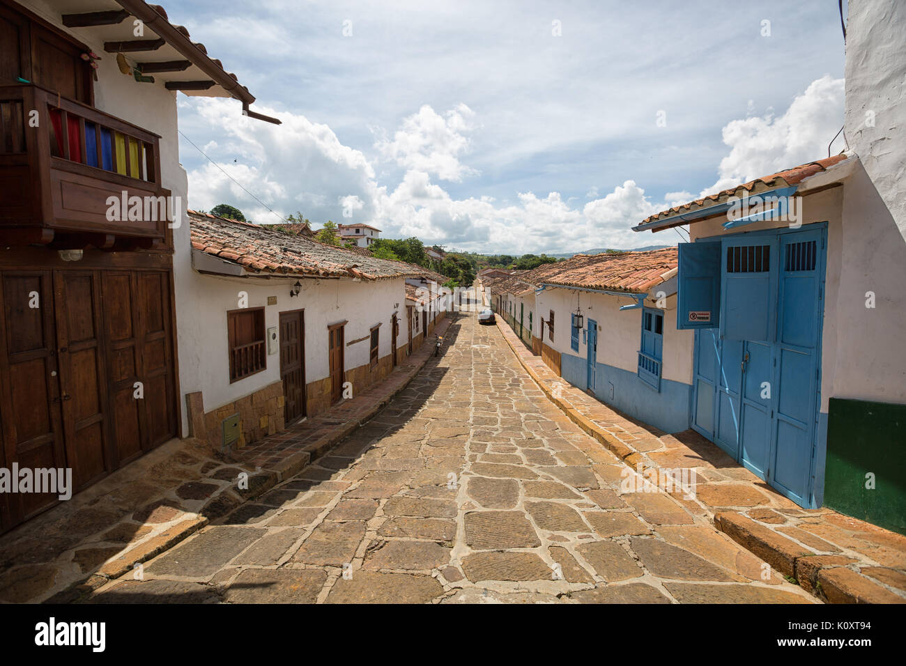 colonial architecture in Barichara Colombia Stock Photo - Alamy