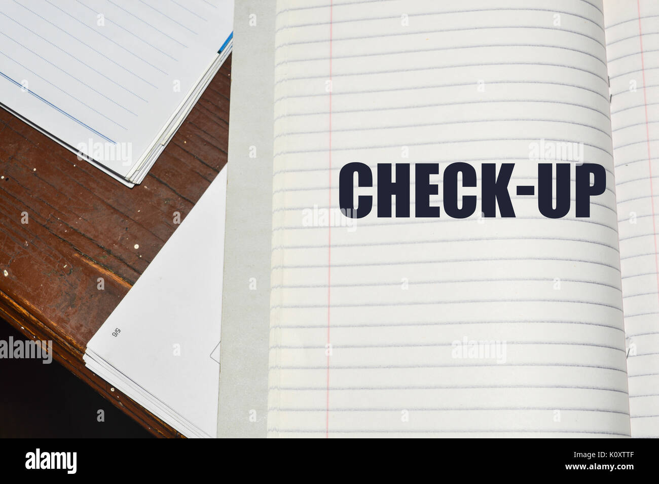 check-up written on white paper, health concept background Stock Photo ...