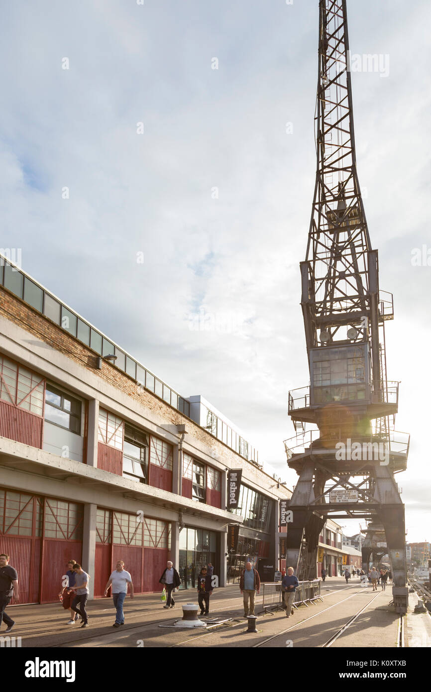 Historic cranes in Bristol floating harbour, England, UK Stock Photo ...