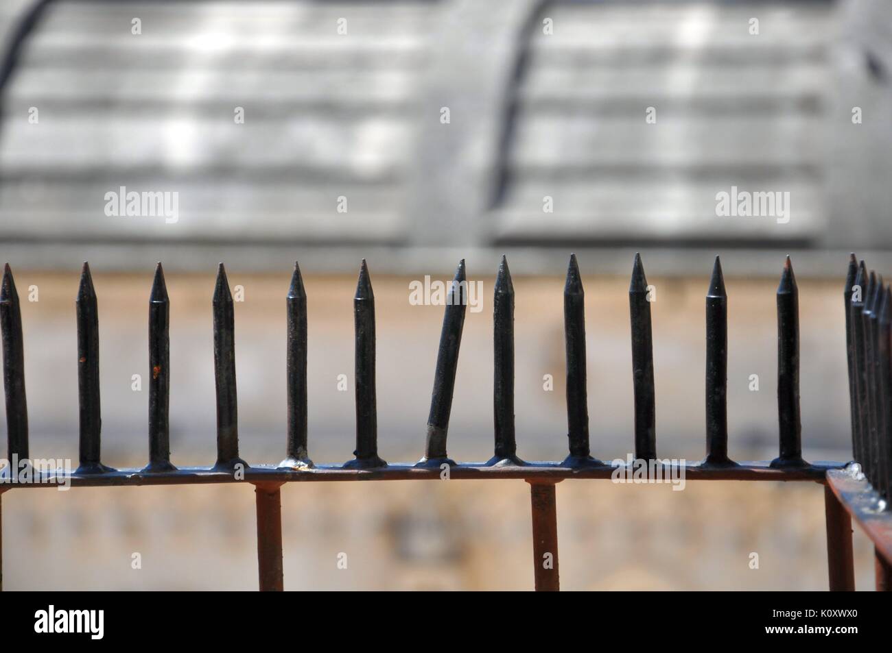 Sharp fence in old town Stock Photo - Alamy