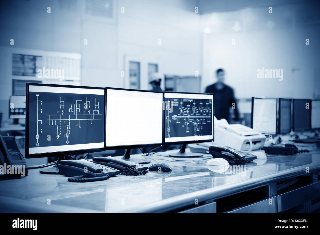 Modern plant control room and computer monitors Stock Photo - Alamy