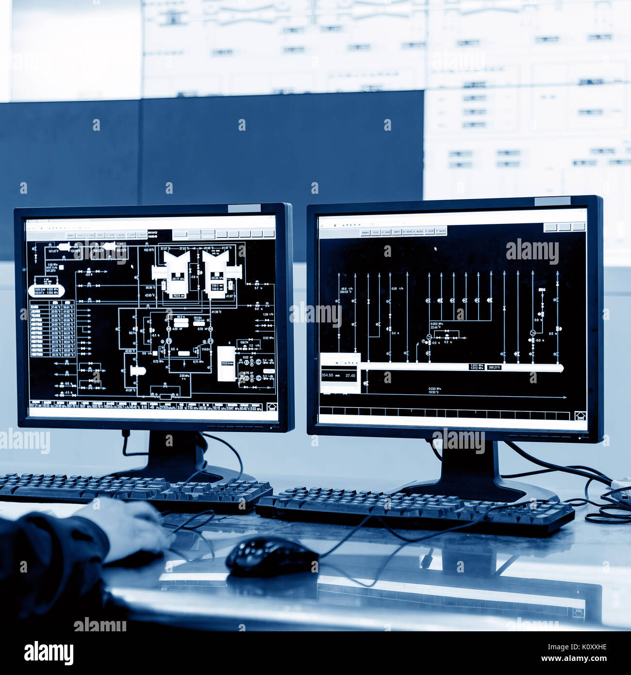 Modern plant control room and computer monitors Stock Photo - Alamy