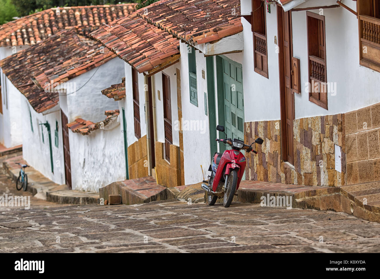 colonial architecture in Barichara Colombia Stock Photo - Alamy