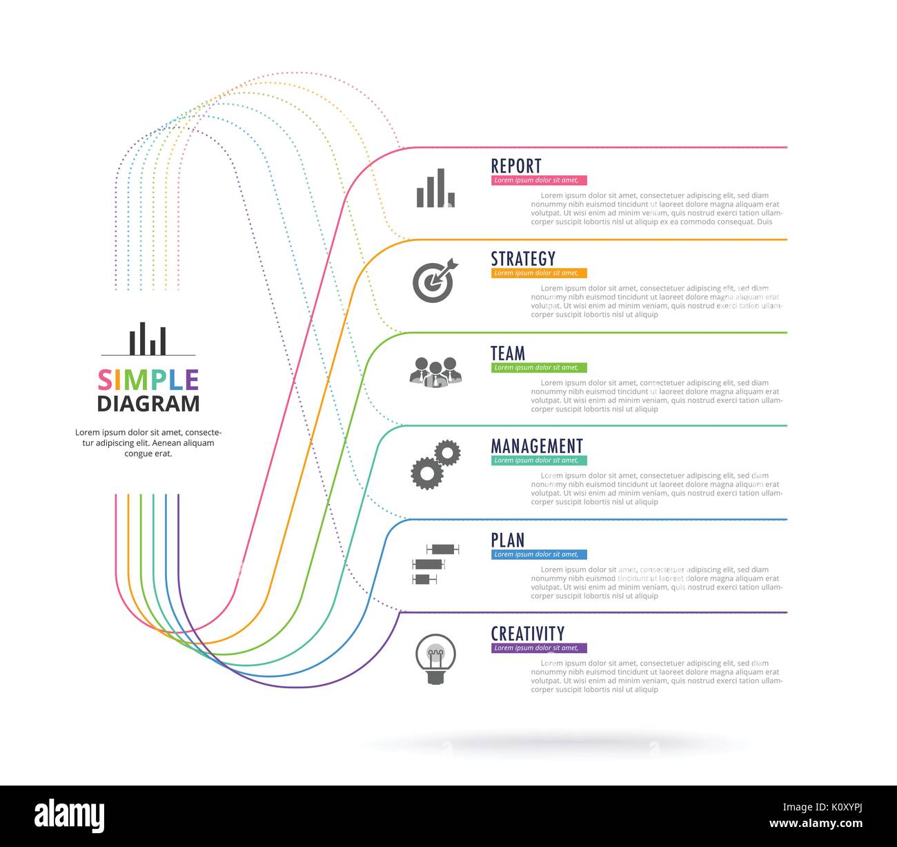 Process chart vector vectors Cut Out Stock Images & Pictures - Alamy