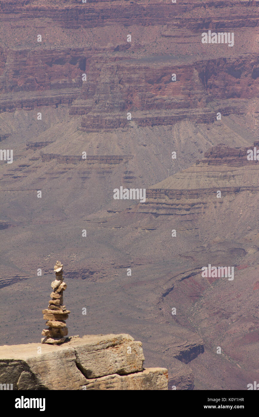 Rock stack on an outcrop overlooking the Grand Canyon Stock Photo - Alamy