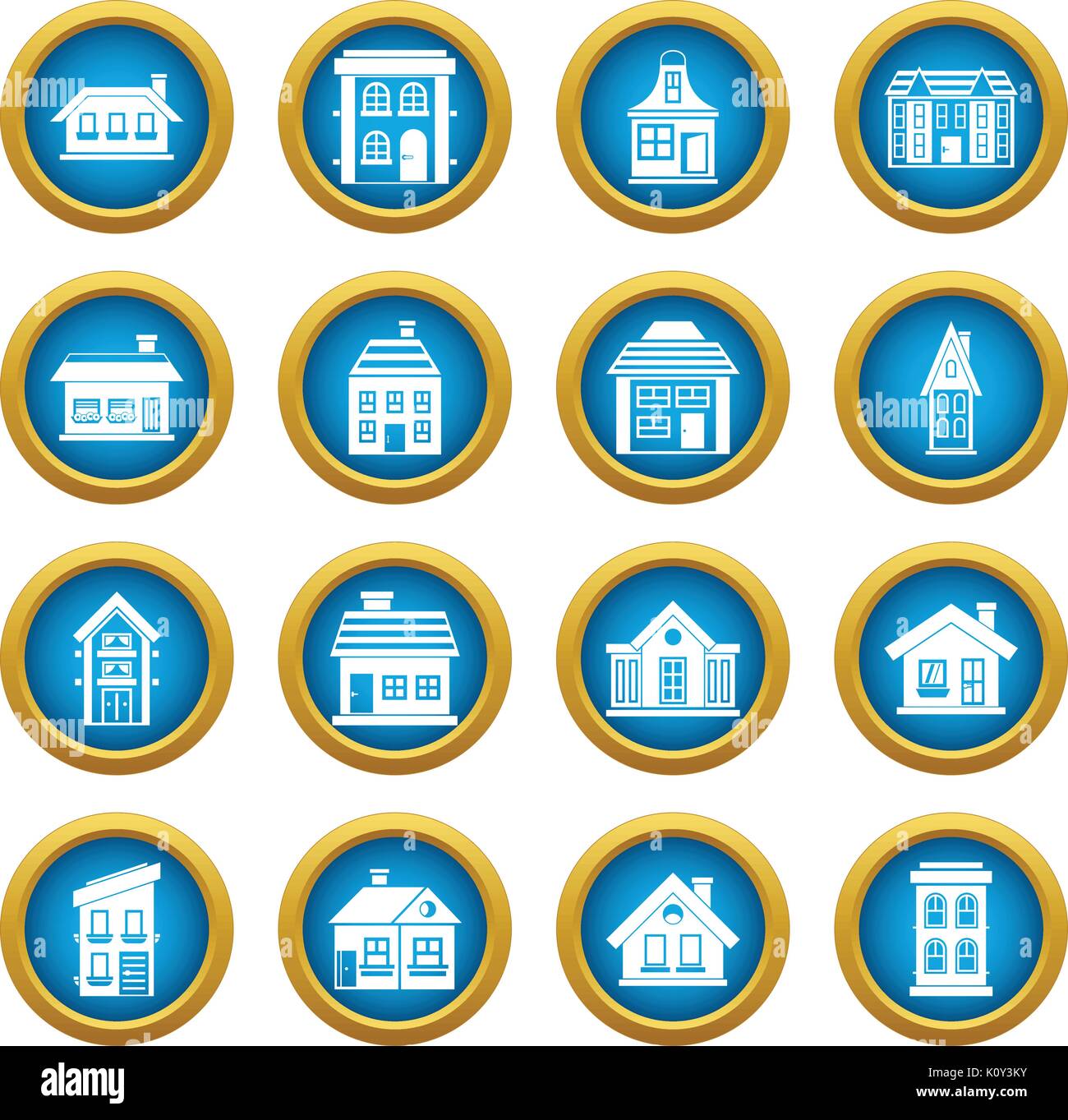 House icons blue circle set Stock Vector Image & Art - Alamy
