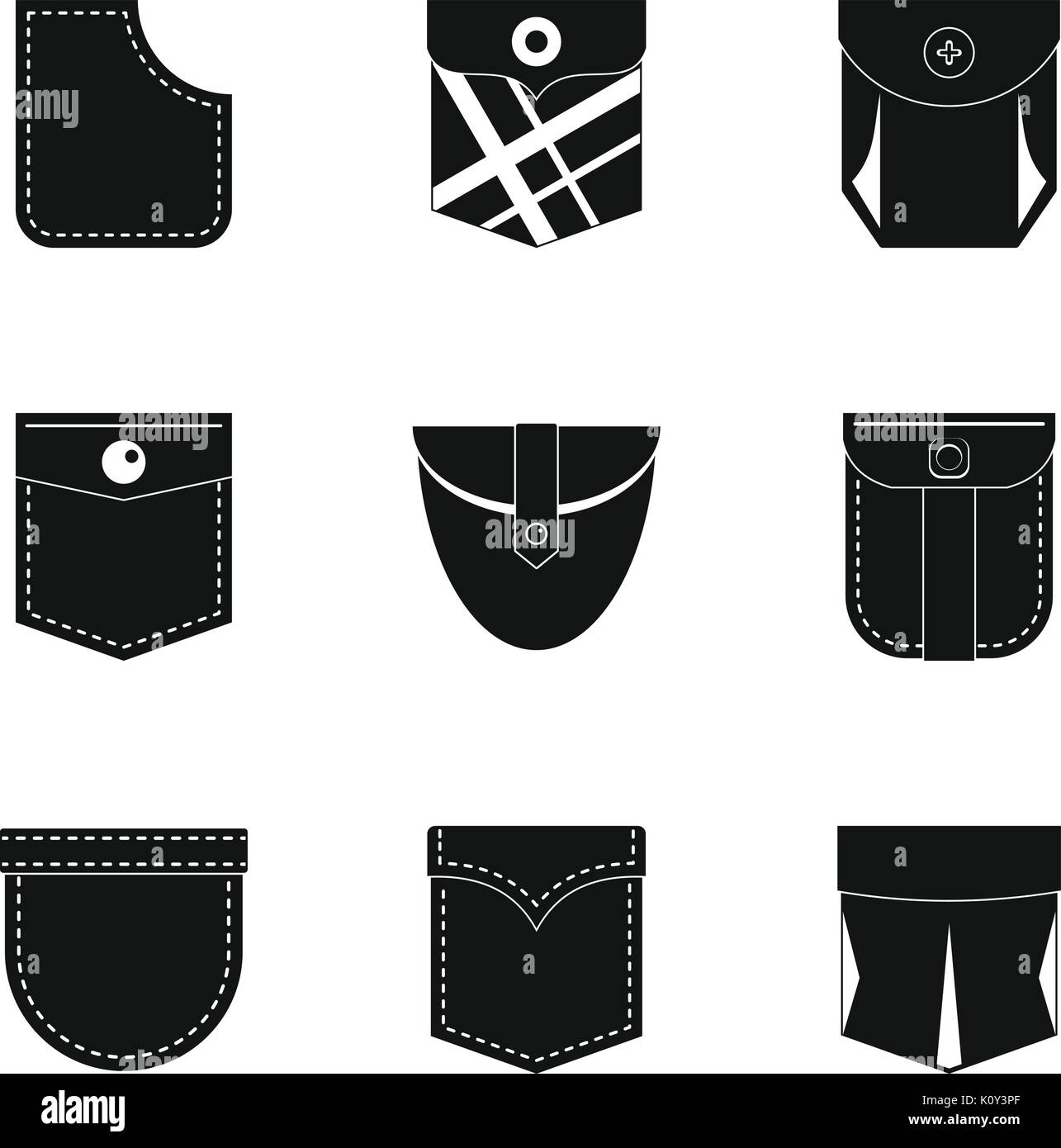 Classic pocket icon set, simple style Stock Vector Image & Art - Alamy