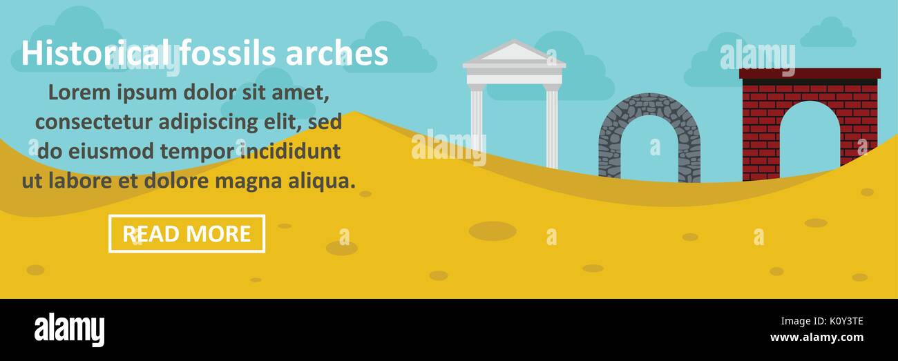 Historical fossils arches banner horizontal concept Stock Vector Image ...