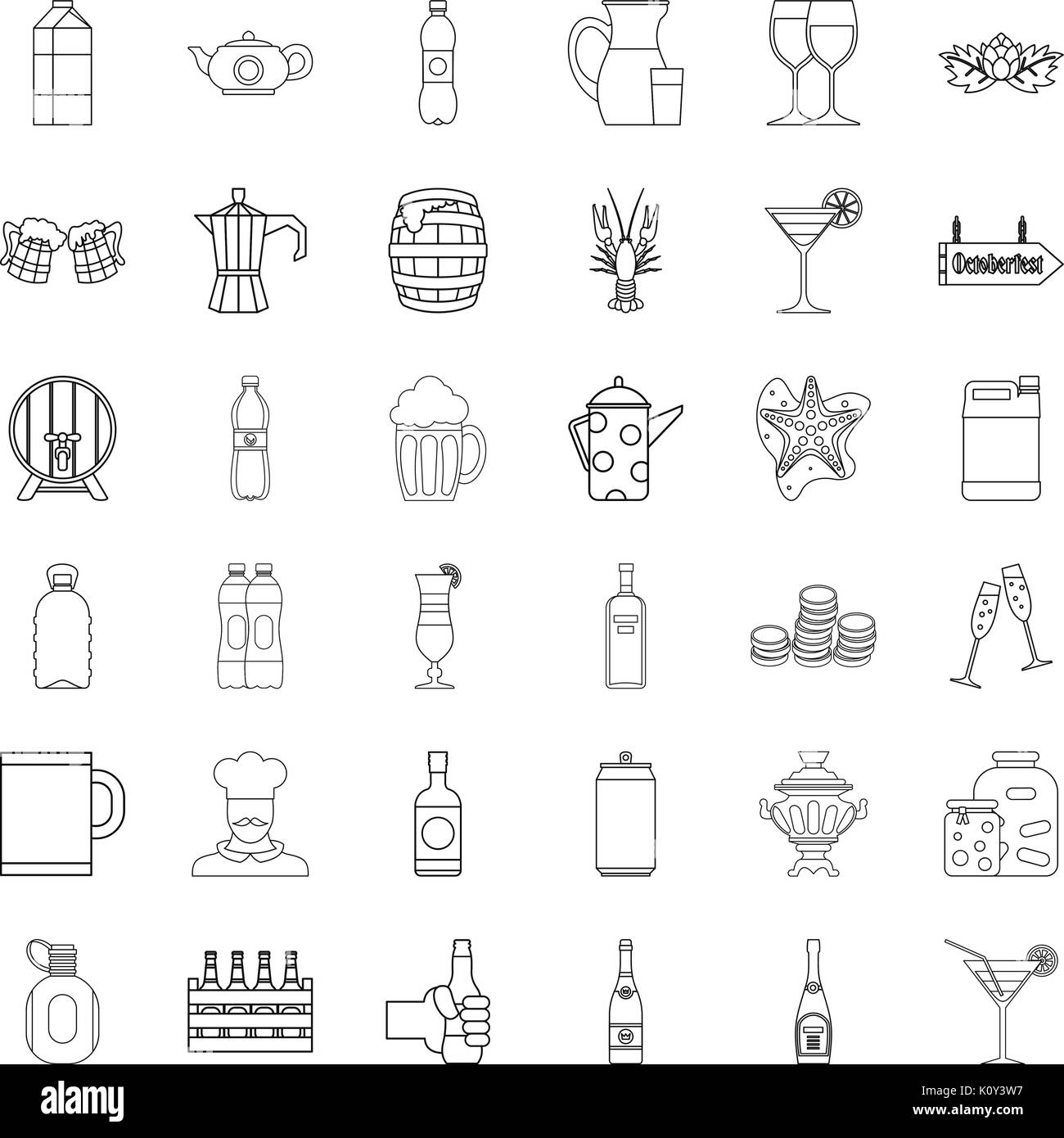 Beer bottle icons set, outline style Stock Vector Image & Art - Alamy