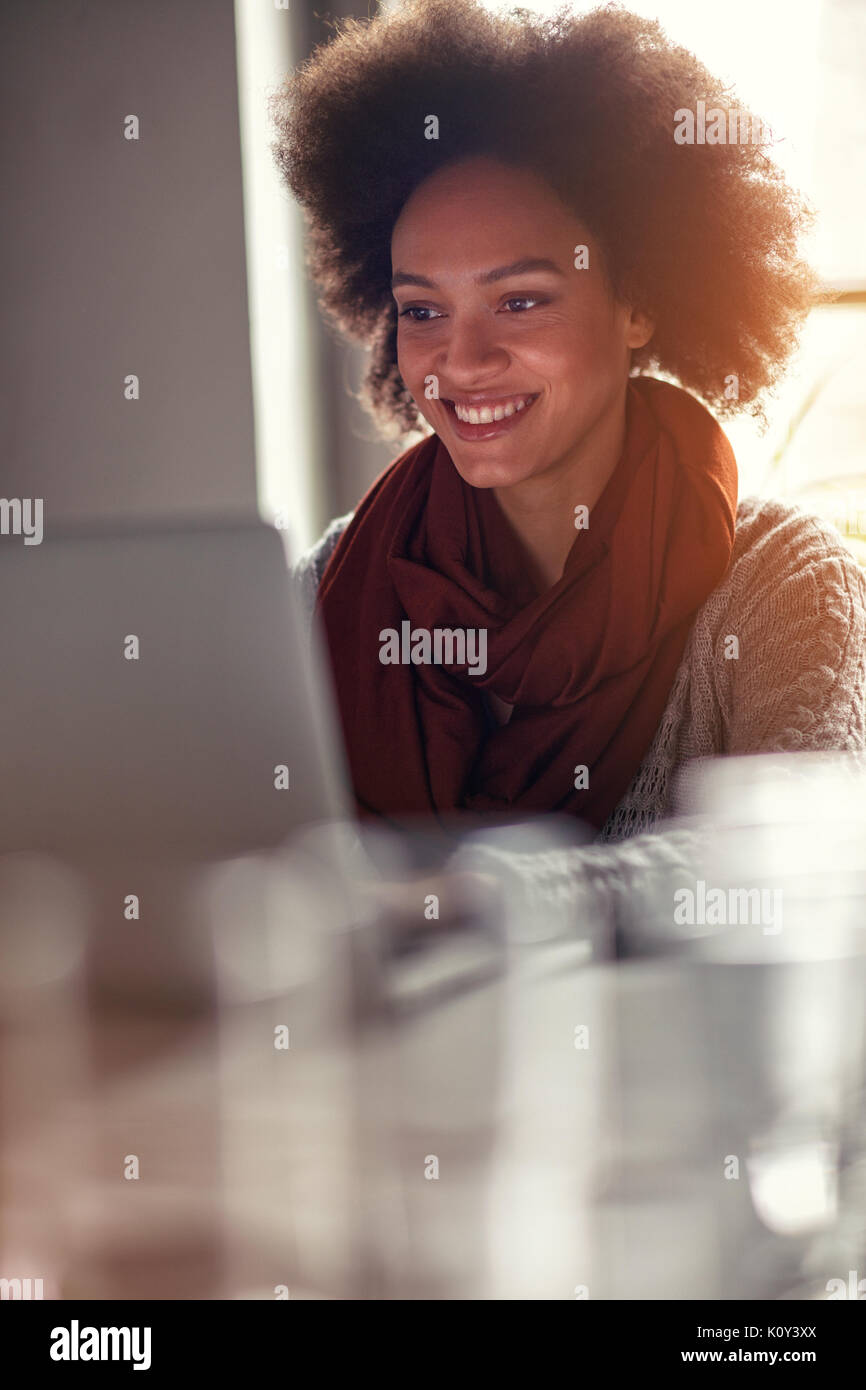 Young businesswoman working tablet during hi-res stock photography and ...