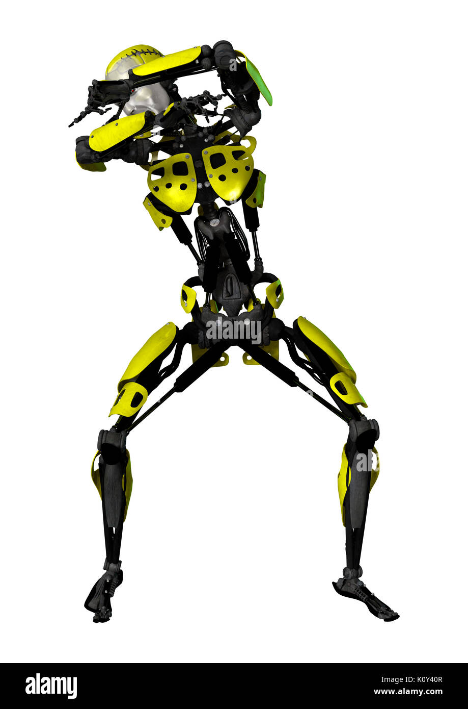 3D rendering of a male robot dancing isolated on white background Stock ...