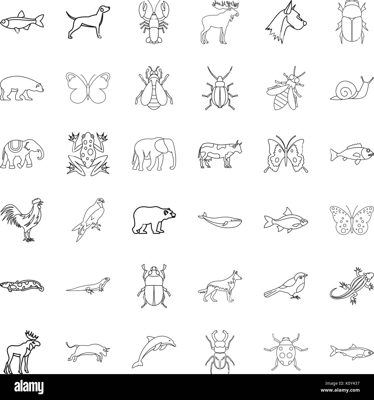 Insect icons set, outline style Stock Vector Image & Art - Alamy