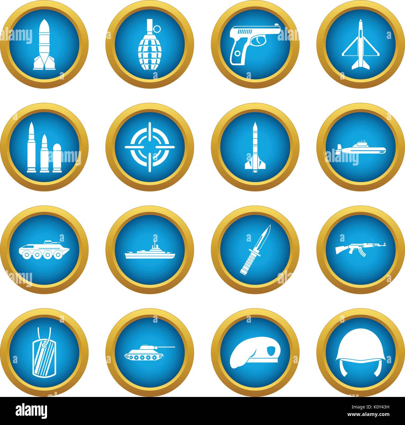 Military icons blue circle set Stock Vector Image & Art - Alamy