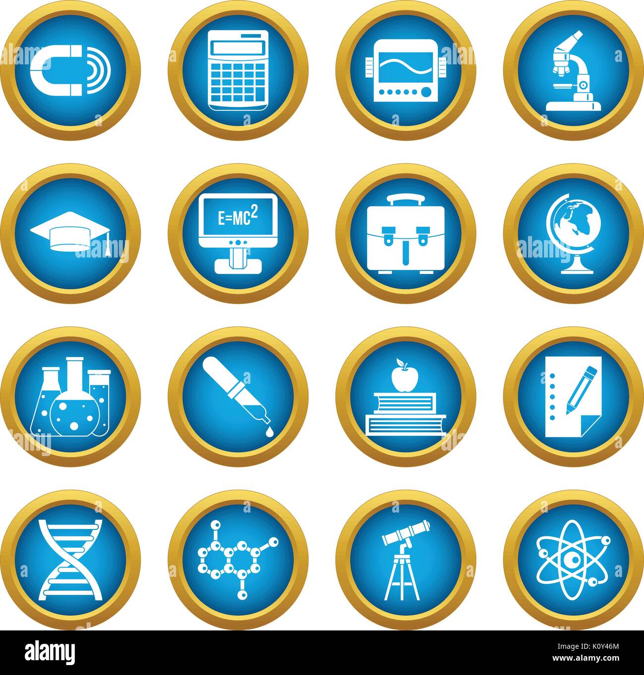 Education icons blue circle set Stock Vector Image & Art - Alamy