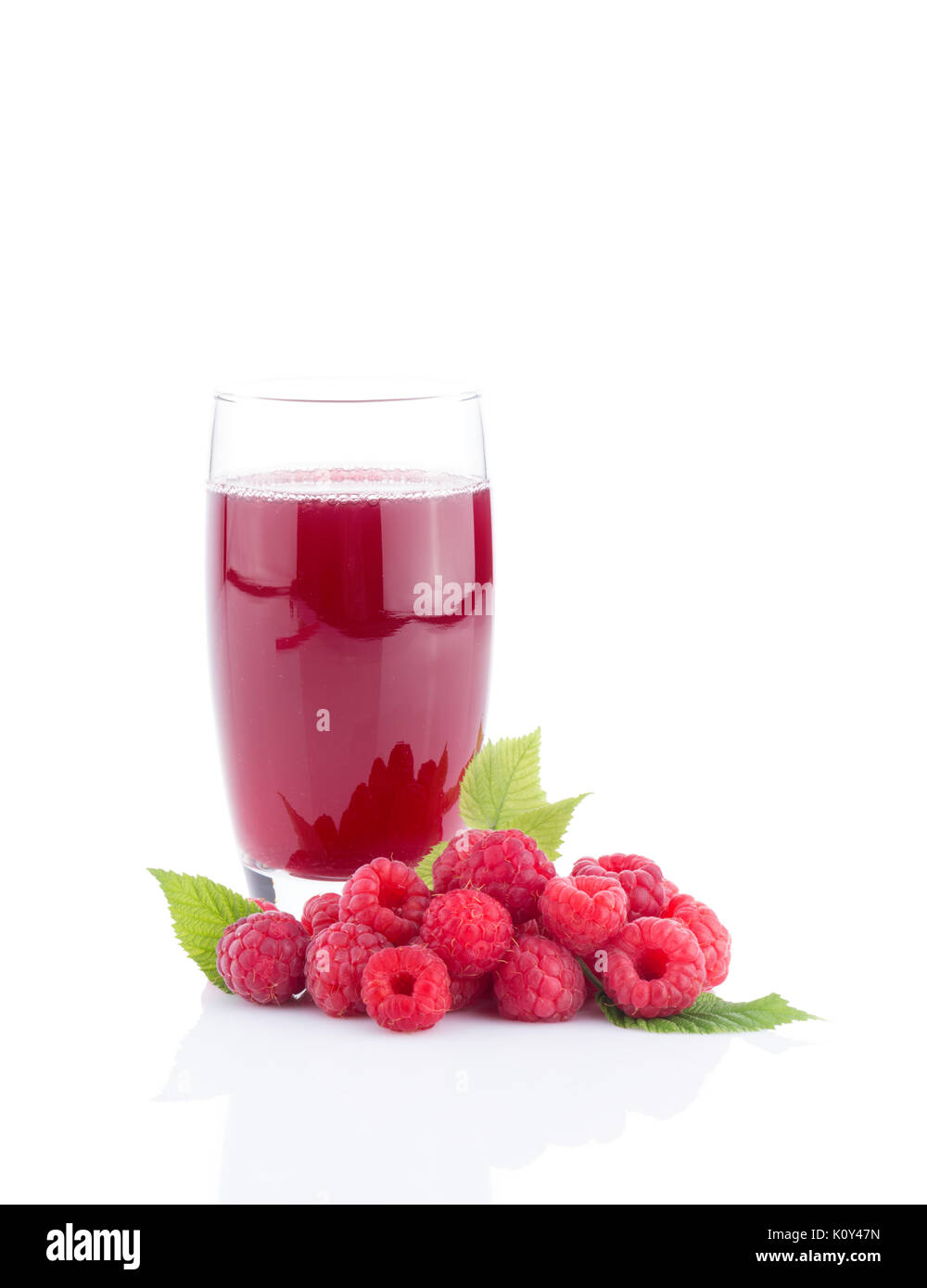 fresh raspberry juice with fresh berries isolated on white Stock Photo ...