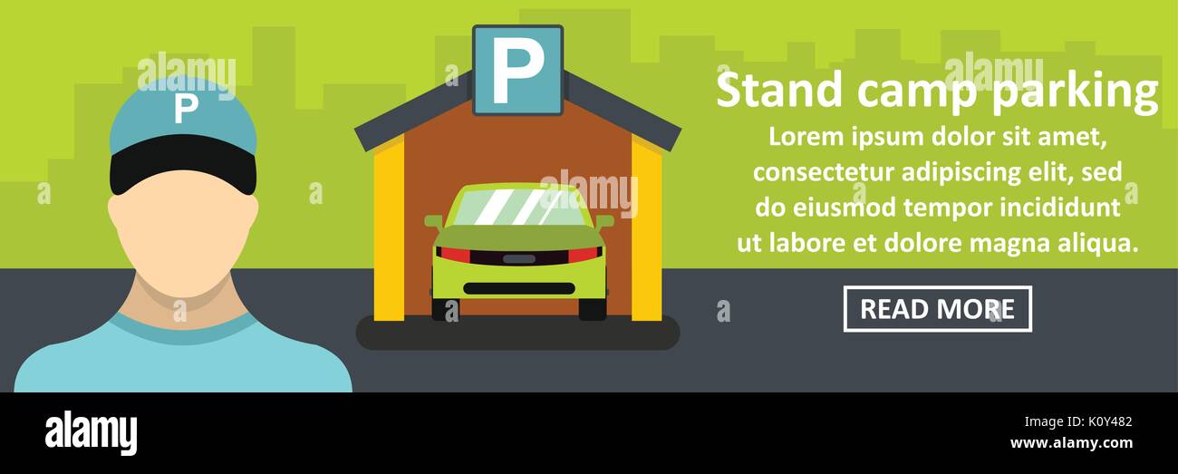 Stand camp parking banner horizontal concept Stock Vector Image & Art ...
