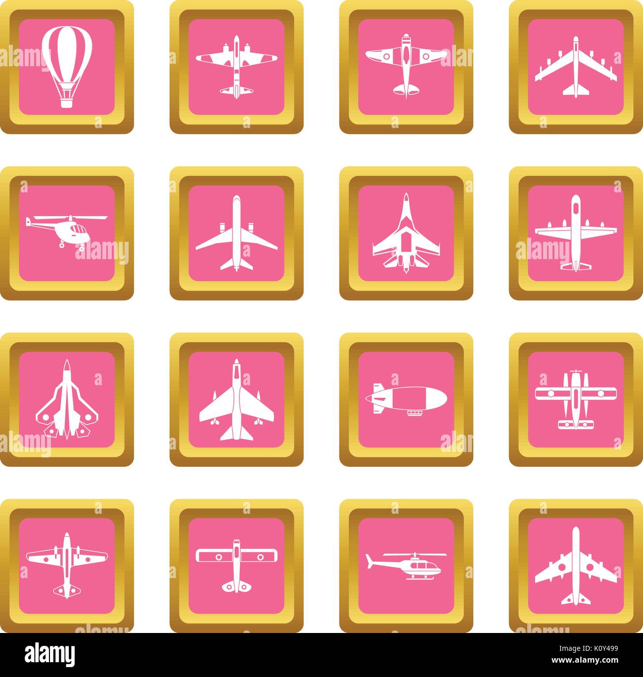 Aviation icons pink Stock Vector Image & Art - Alamy
