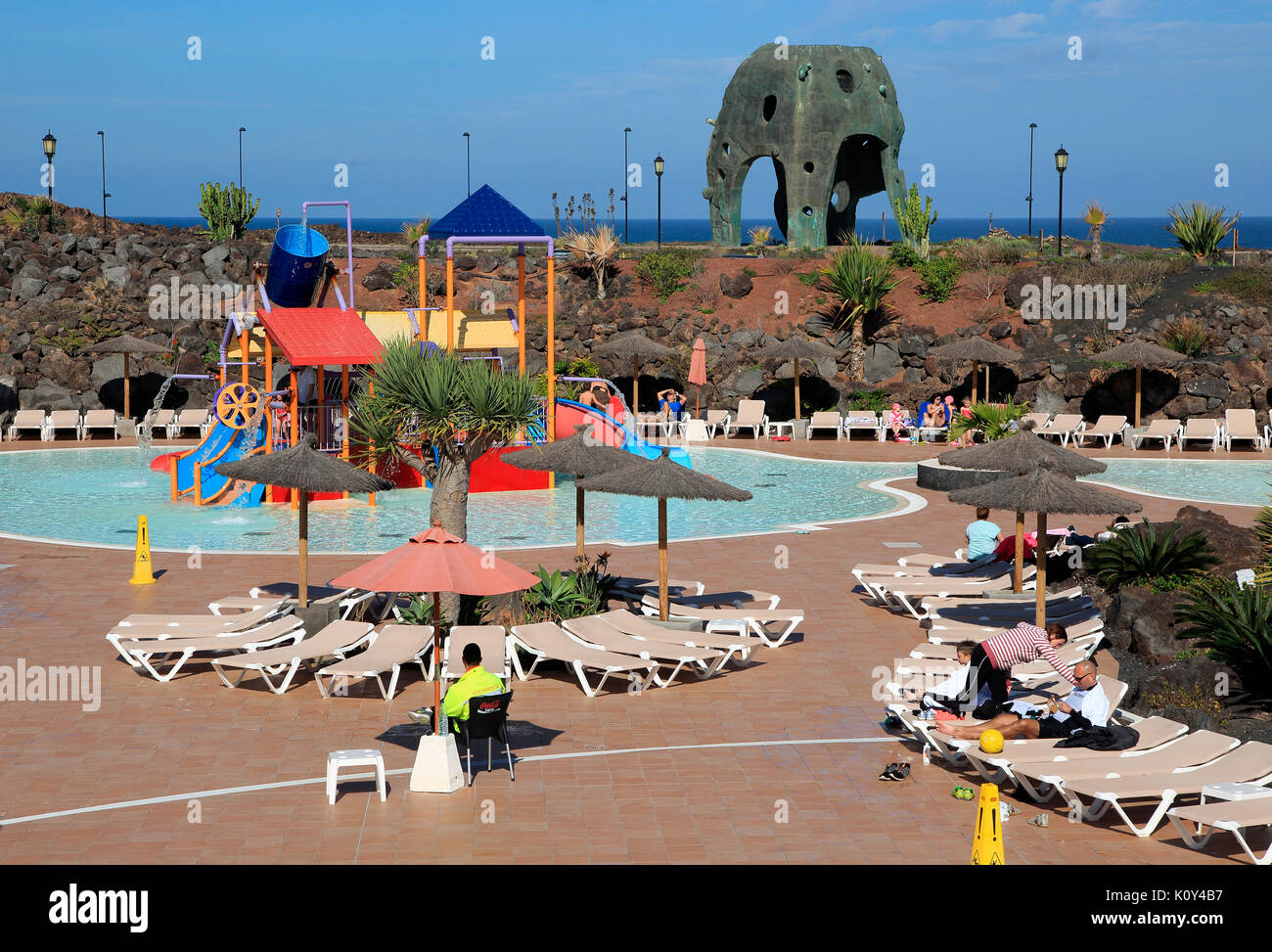Swimming pool at Origo Mare hotel water park, Majanicho, Fuerteventura ...