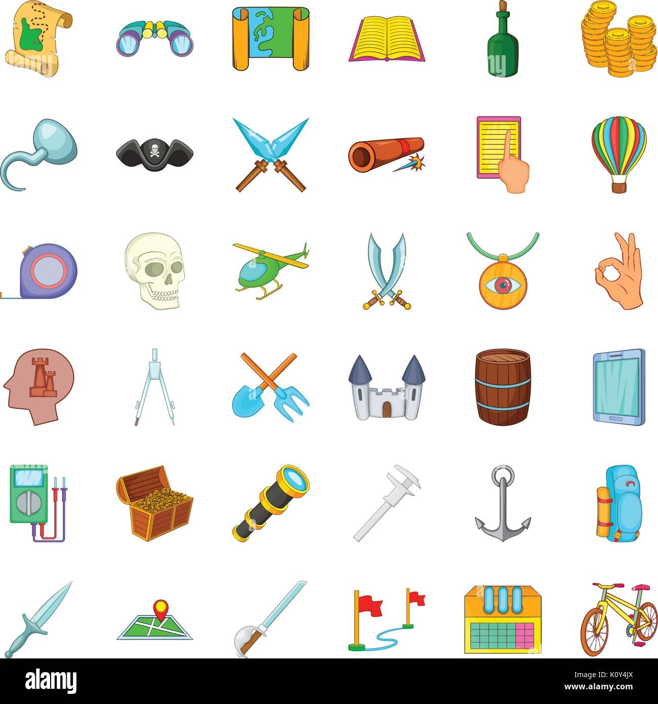 Treasure icons set, cartoon style Stock Vector Image & Art - Alamy