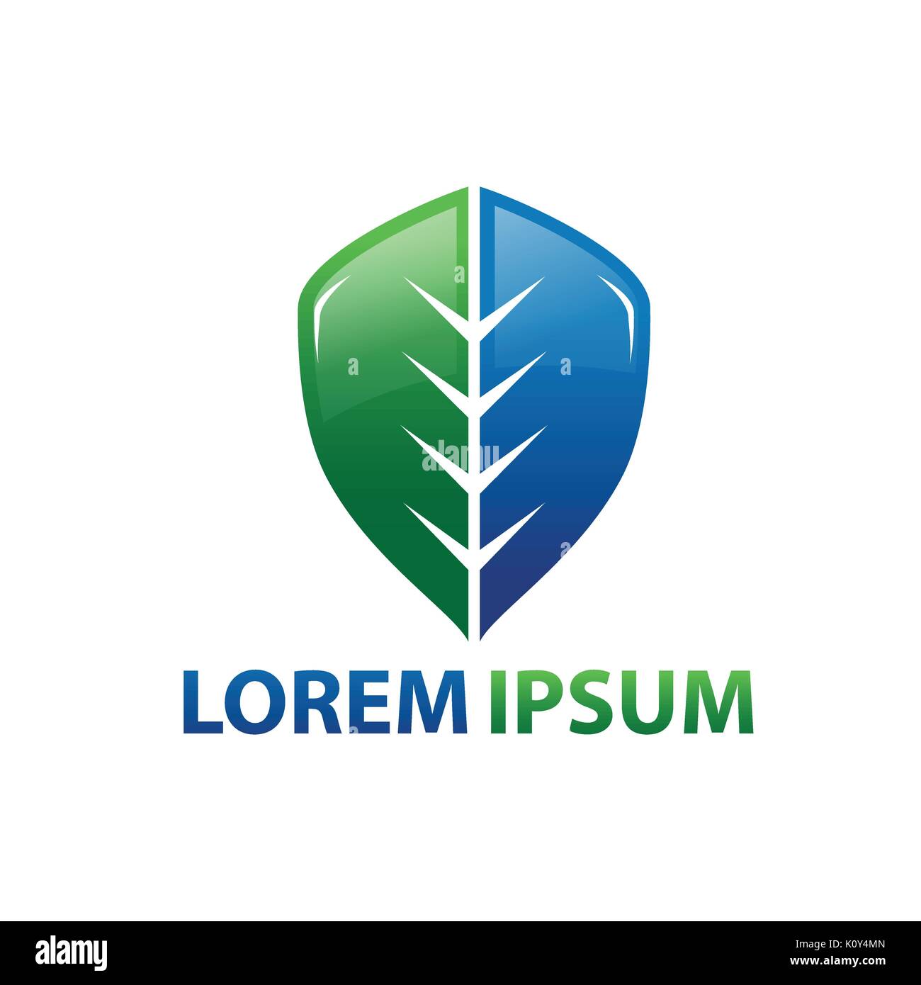 leaf shield logo, half shield and half leaf, illustration design ...