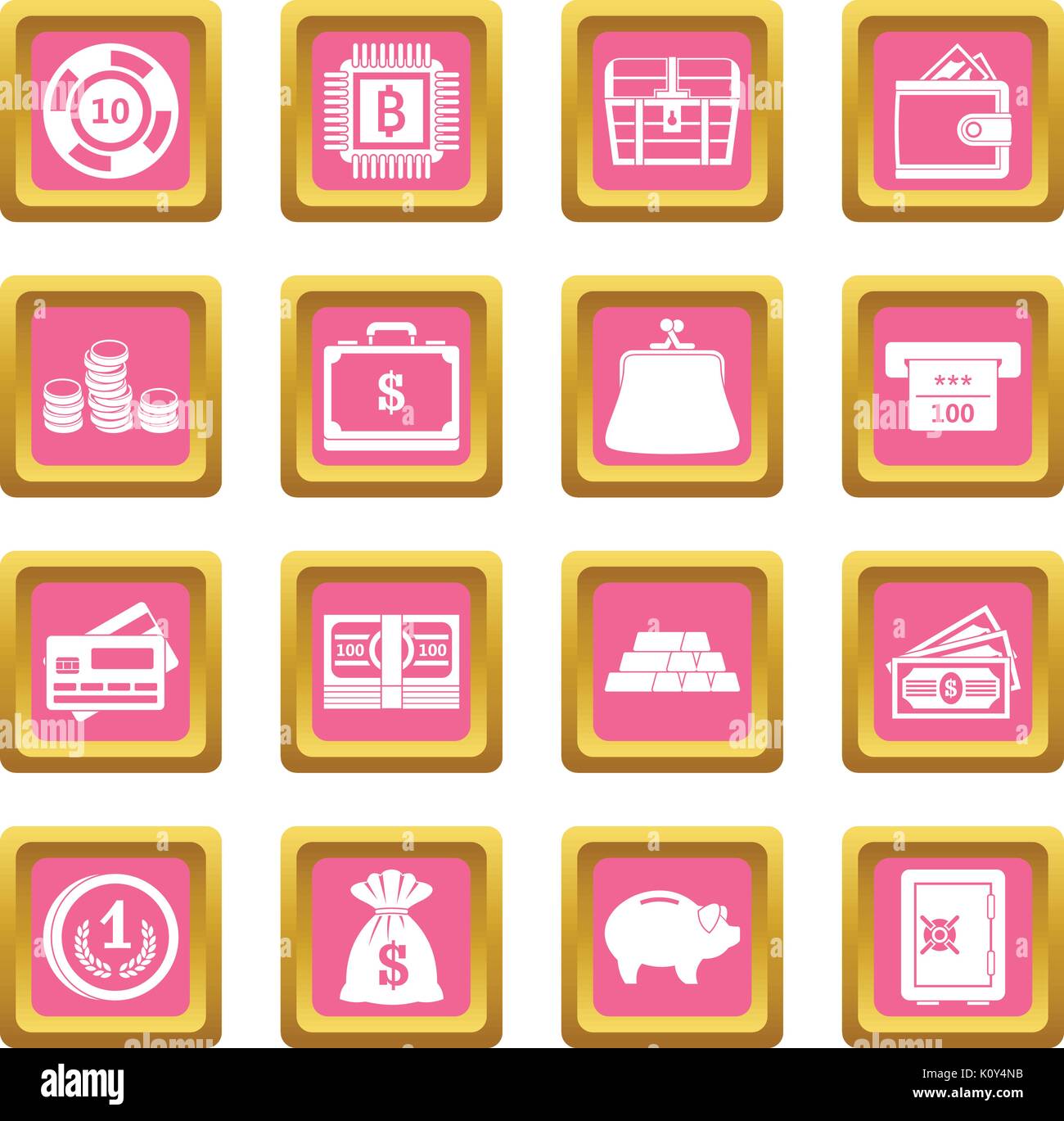 Different money icons pink Stock Vector Image & Art - Alamy