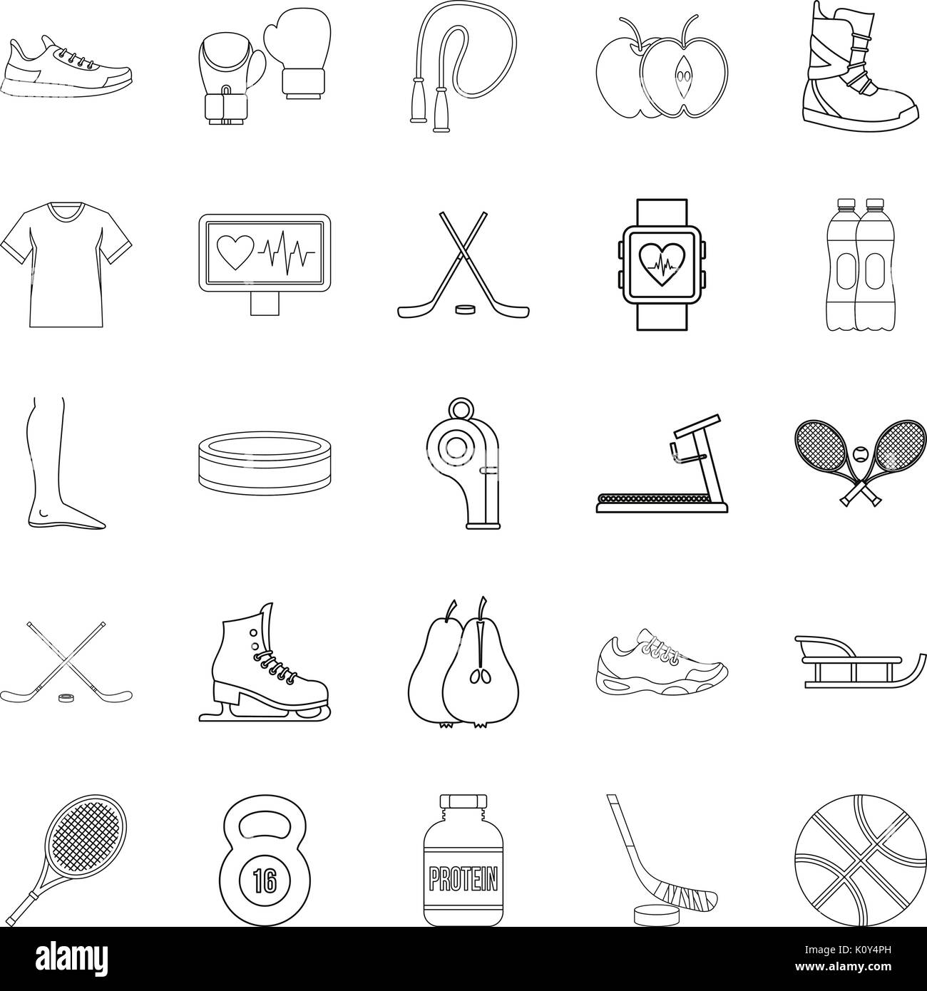 Intensity icons set, outline style Stock Vector Image & Art - Alamy