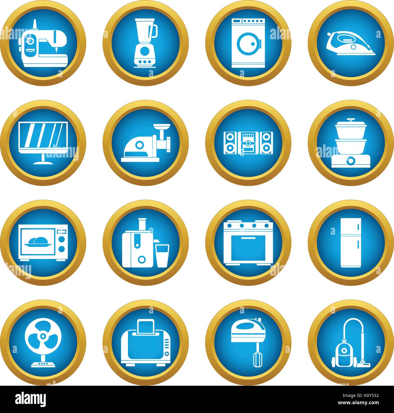 Household appliances icons blue circle set Stock Vector Image & Art - Alamy