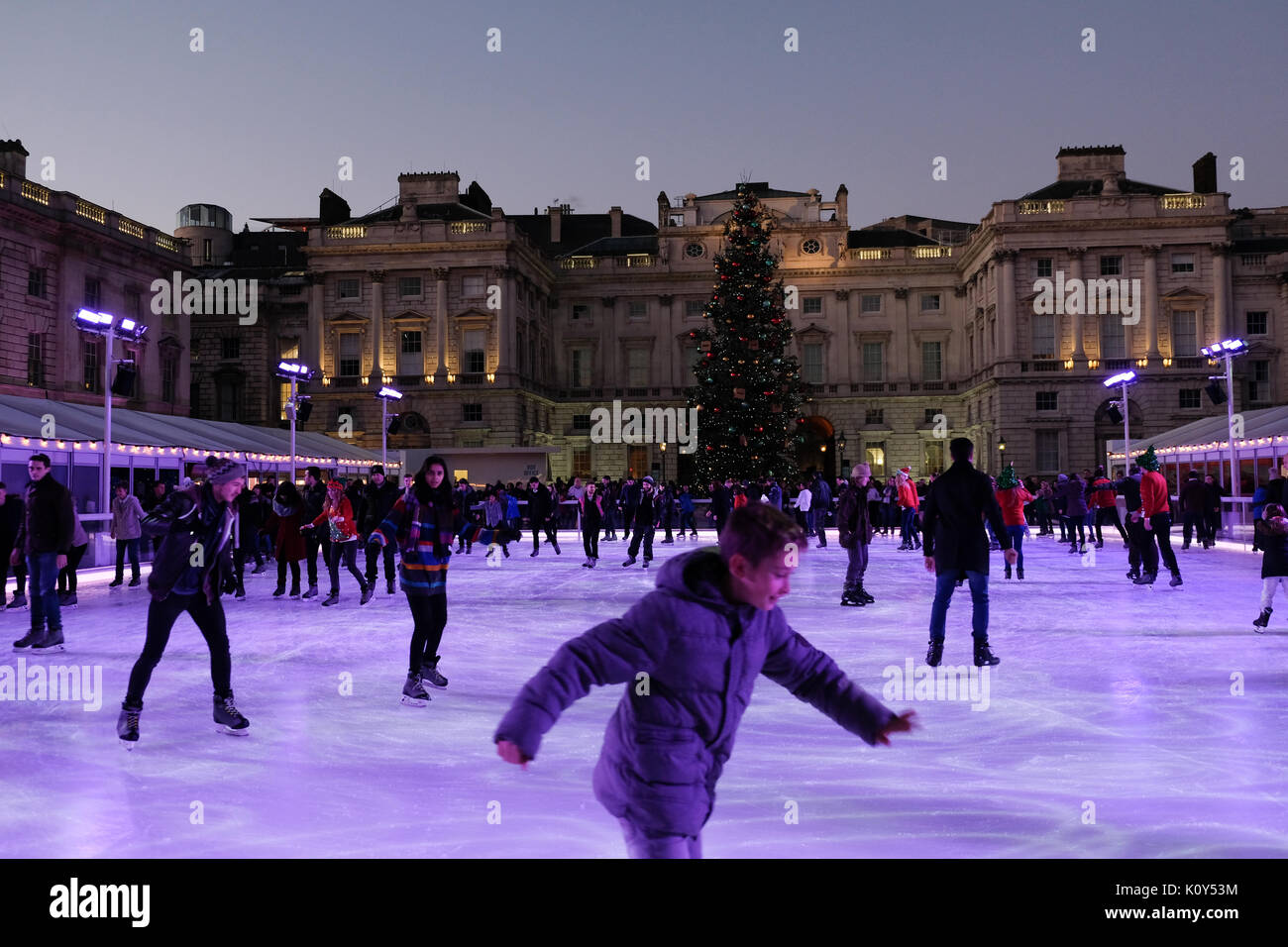 Ice rink in somerset house hi-res stock photography and images - Alamy