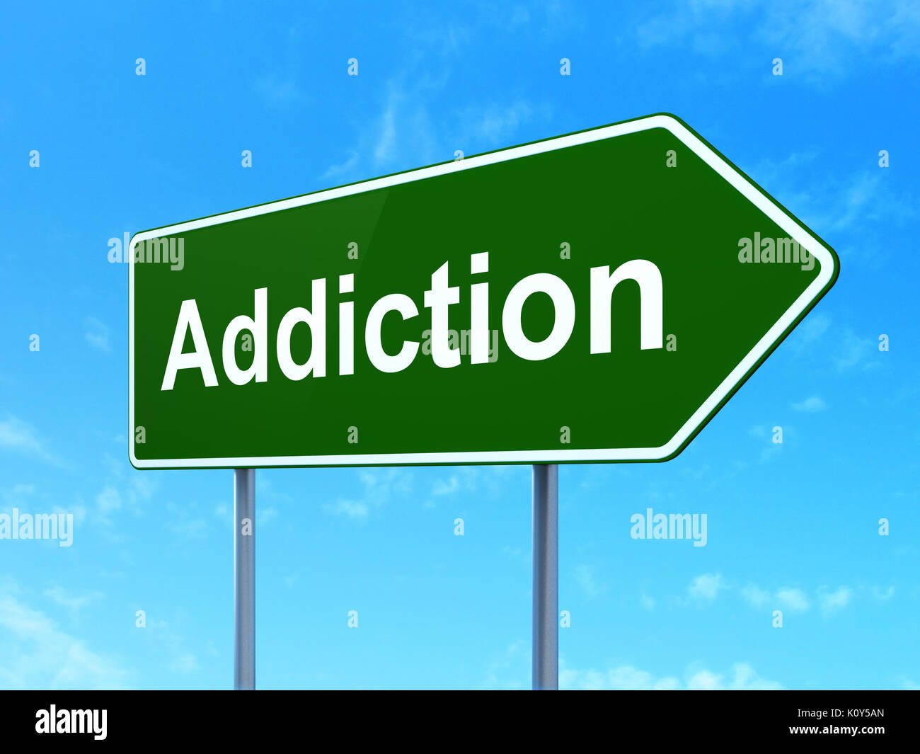 Health concept: Addiction on road sign background Stock Photo - Alamy