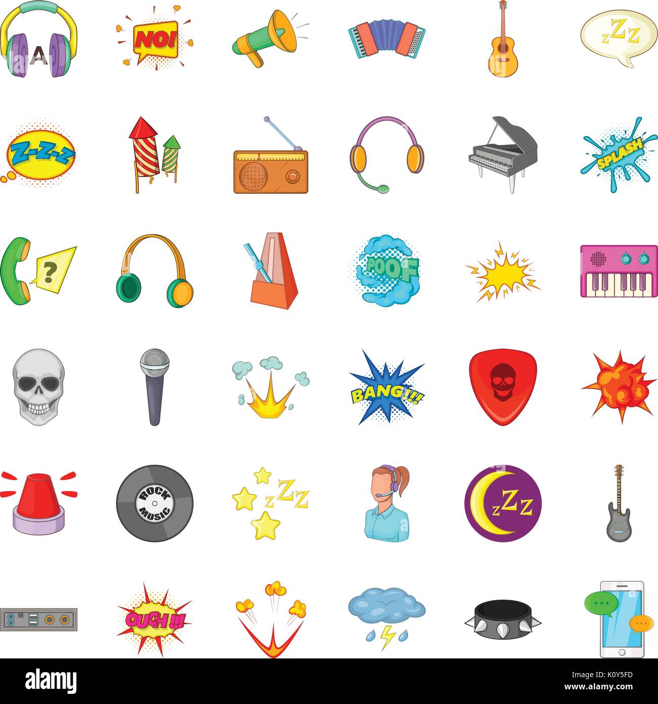 Listening icons set, cartoon style Stock Vector Image & Art - Alamy