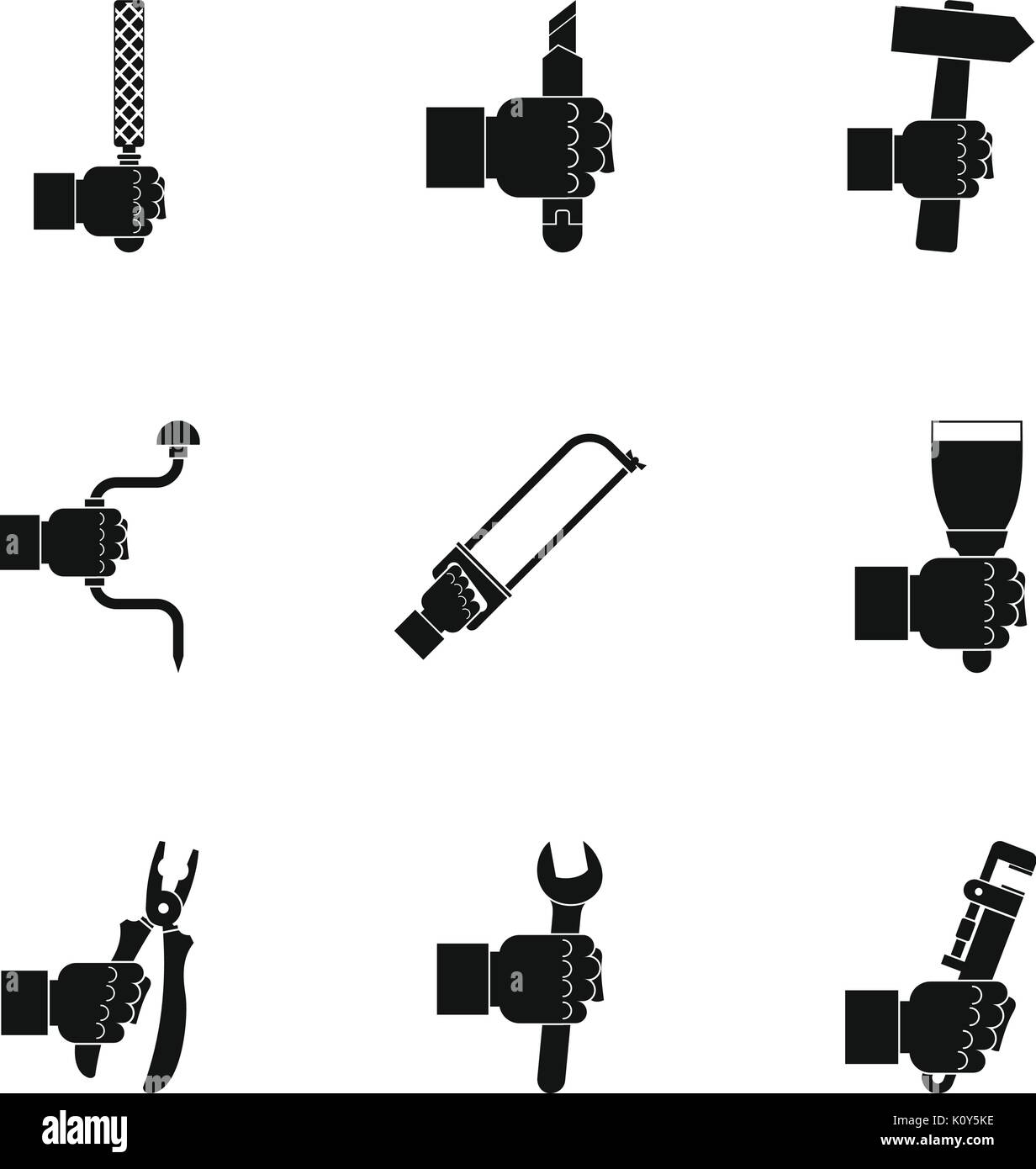 Repair hand tool icon set, simple style Stock Vector Image & Art - Alamy