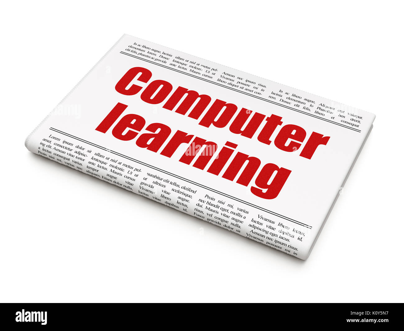 Studying concept: newspaper headline Computer Learning Stock Photo - Alamy