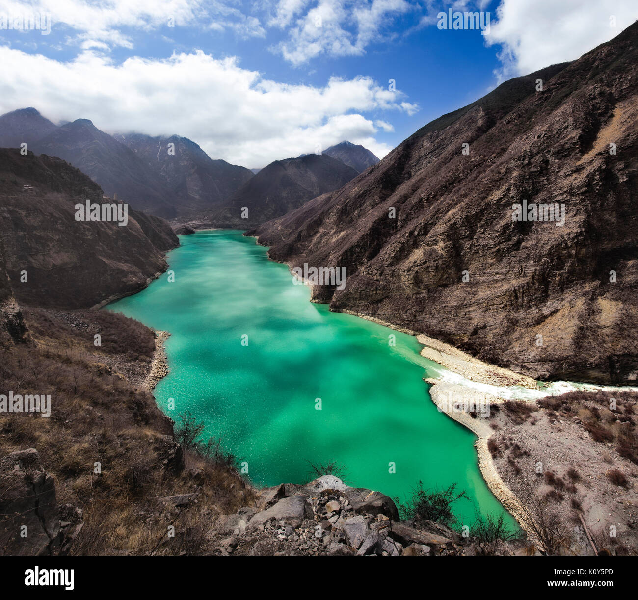 Tibetan plateau reservoir, Northern Sichuan, China Stock Photo - Alamy