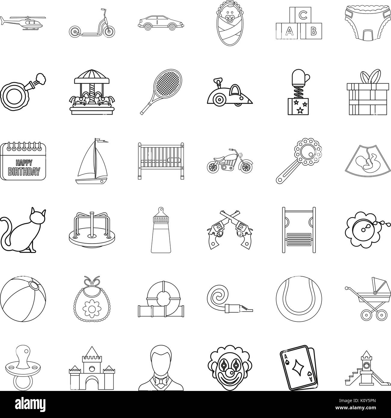 Children toy icons set, outline style Stock Vector Image & Art - Alamy