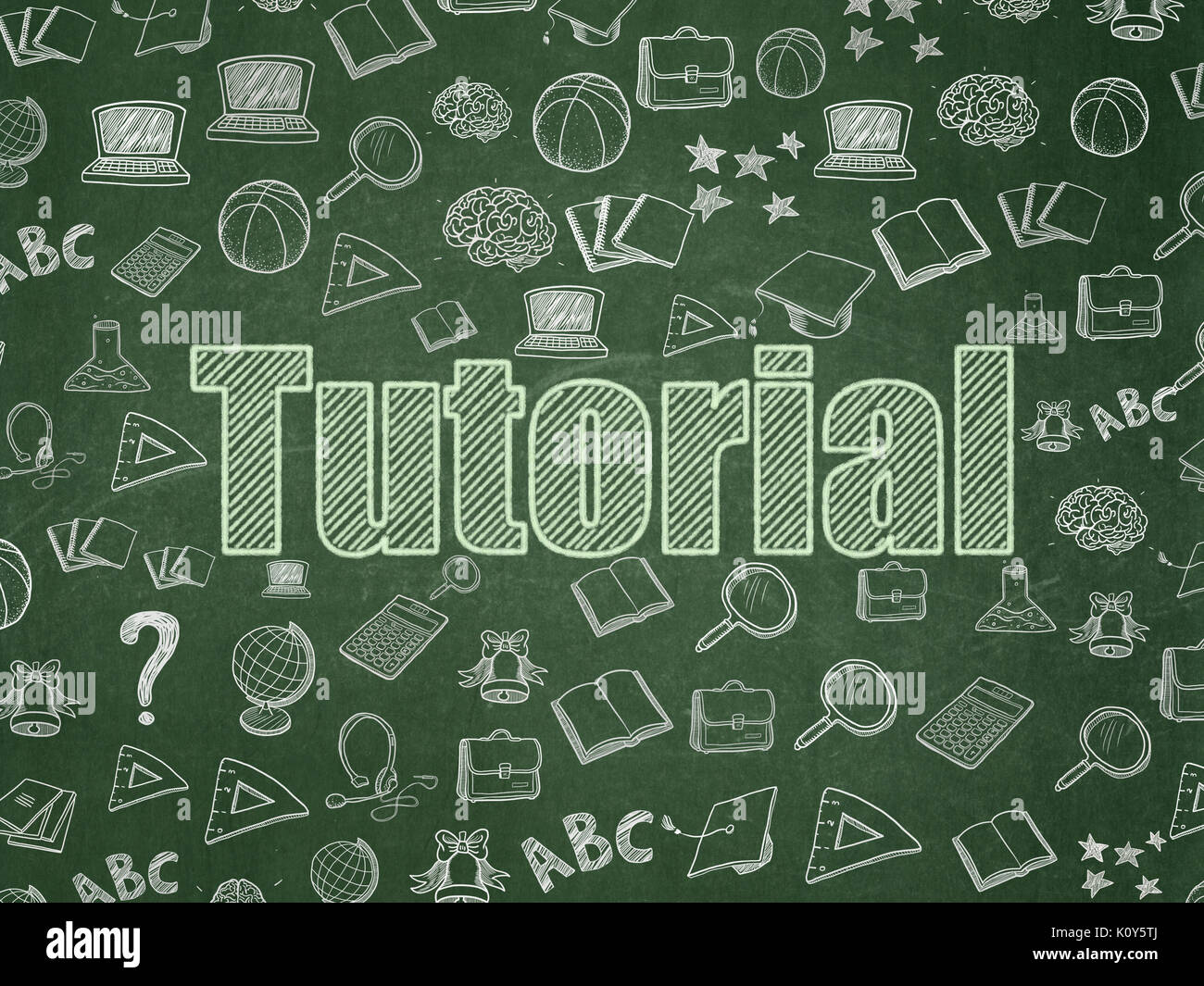 Learning concept: Tutorial on School board background Stock Photo - Alamy