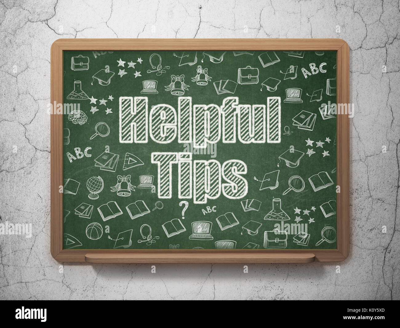 Learning concept: Helpful Tips on School board background Stock Photo ...