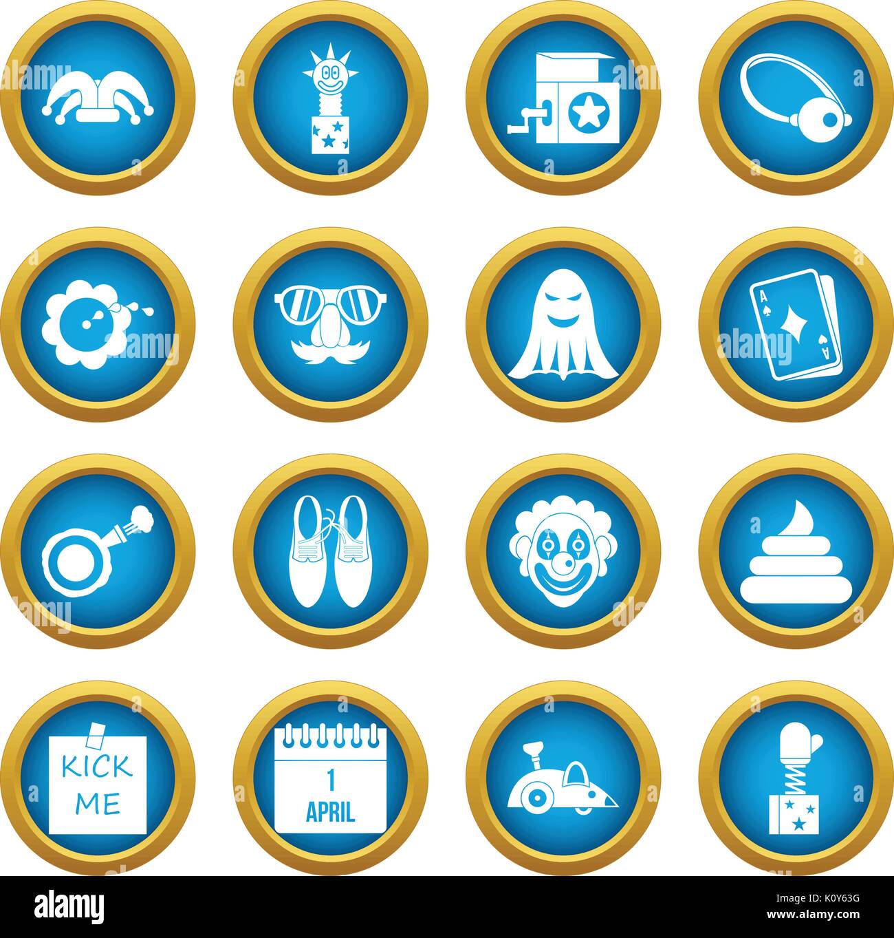April fools day icons blue circle set Stock Vector Image & Art - Alamy