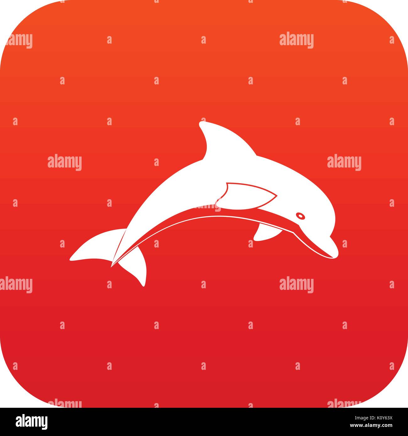 Jumping dolphin icon digital red Stock Vector Image & Art - Alamy