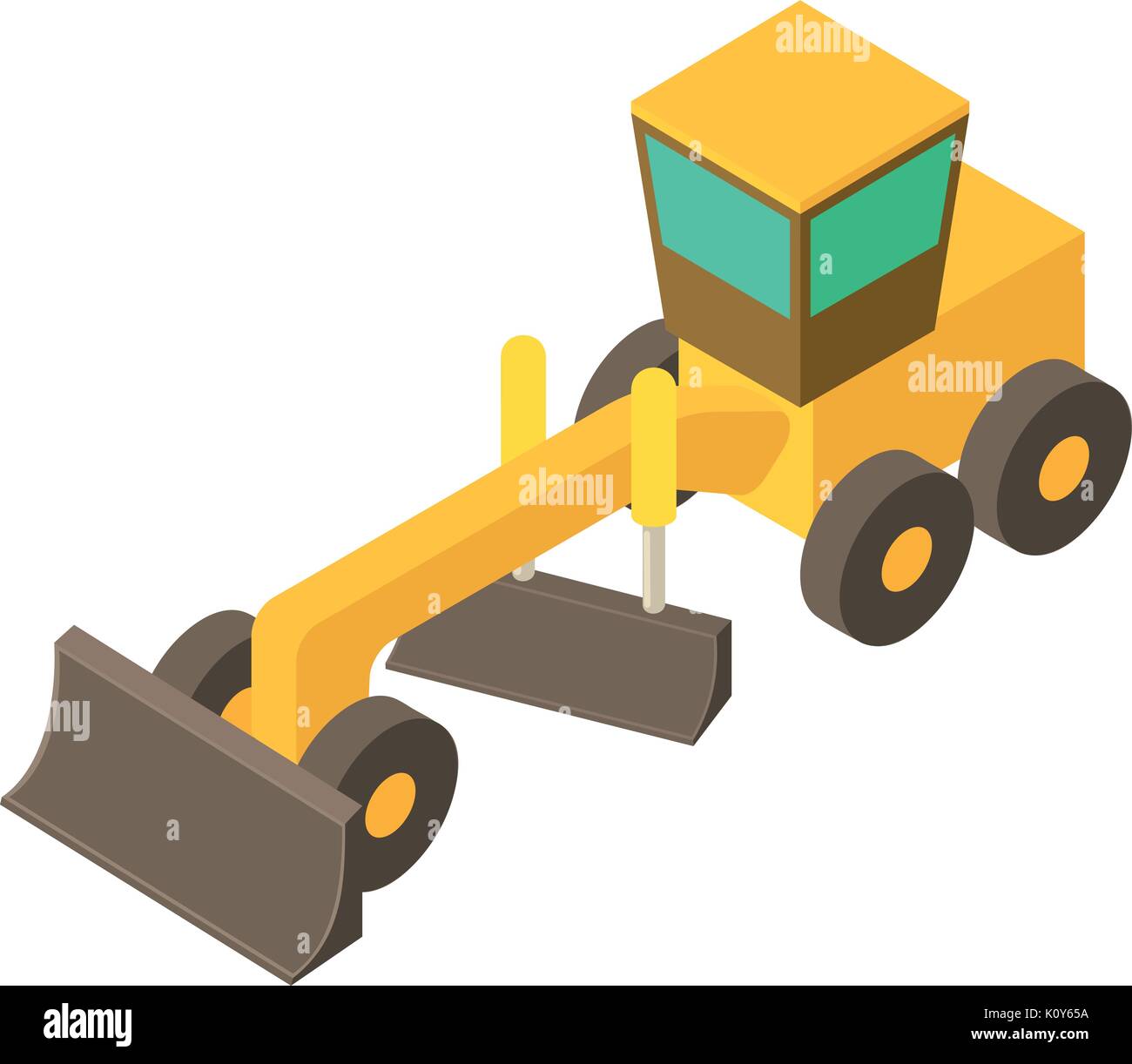 Yellow motor grader icon, isometric 3d style Stock Vector Image & Art ...