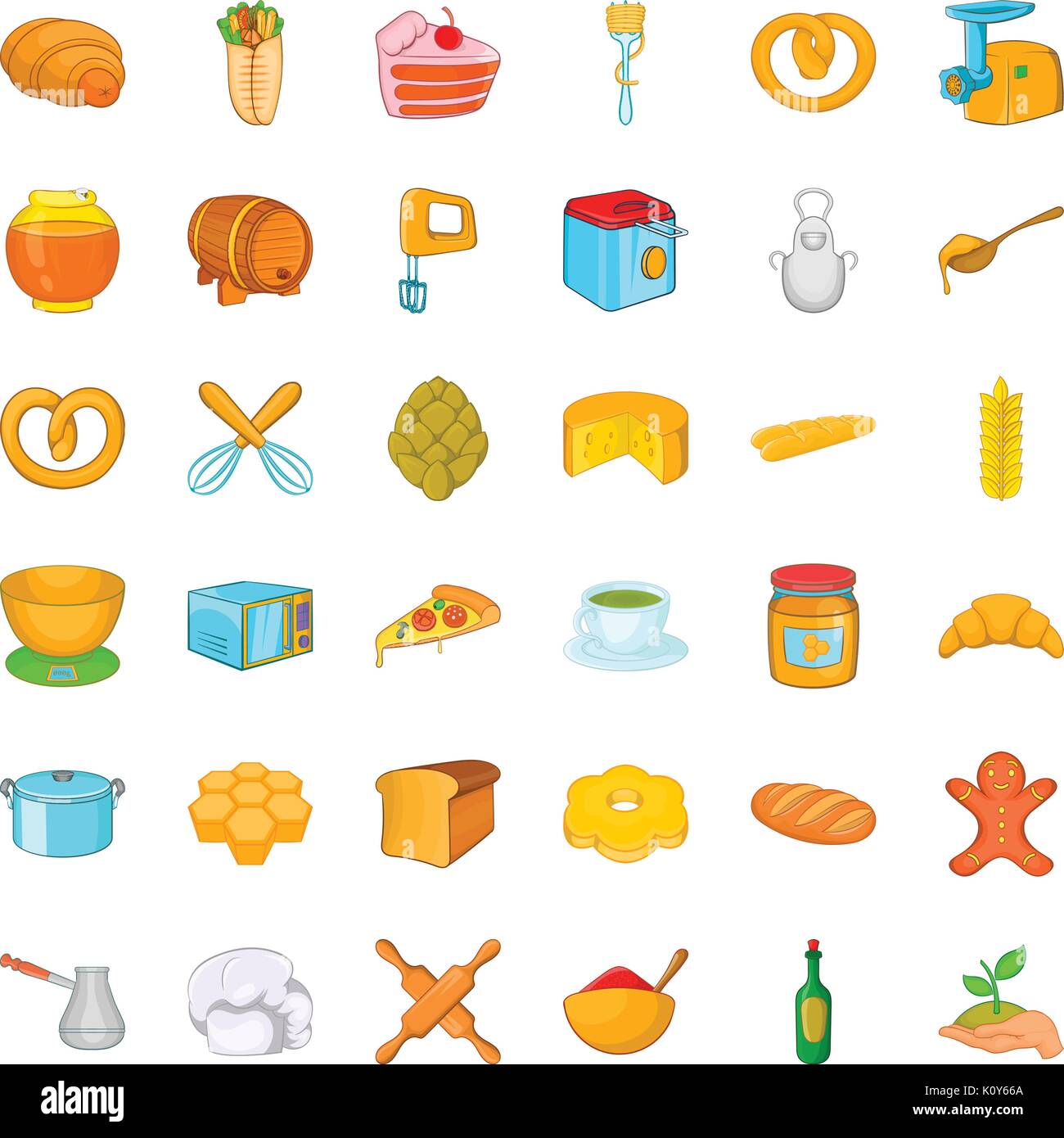 Kitchen icons set, cartoon style Stock Vector Image & Art - Alamy