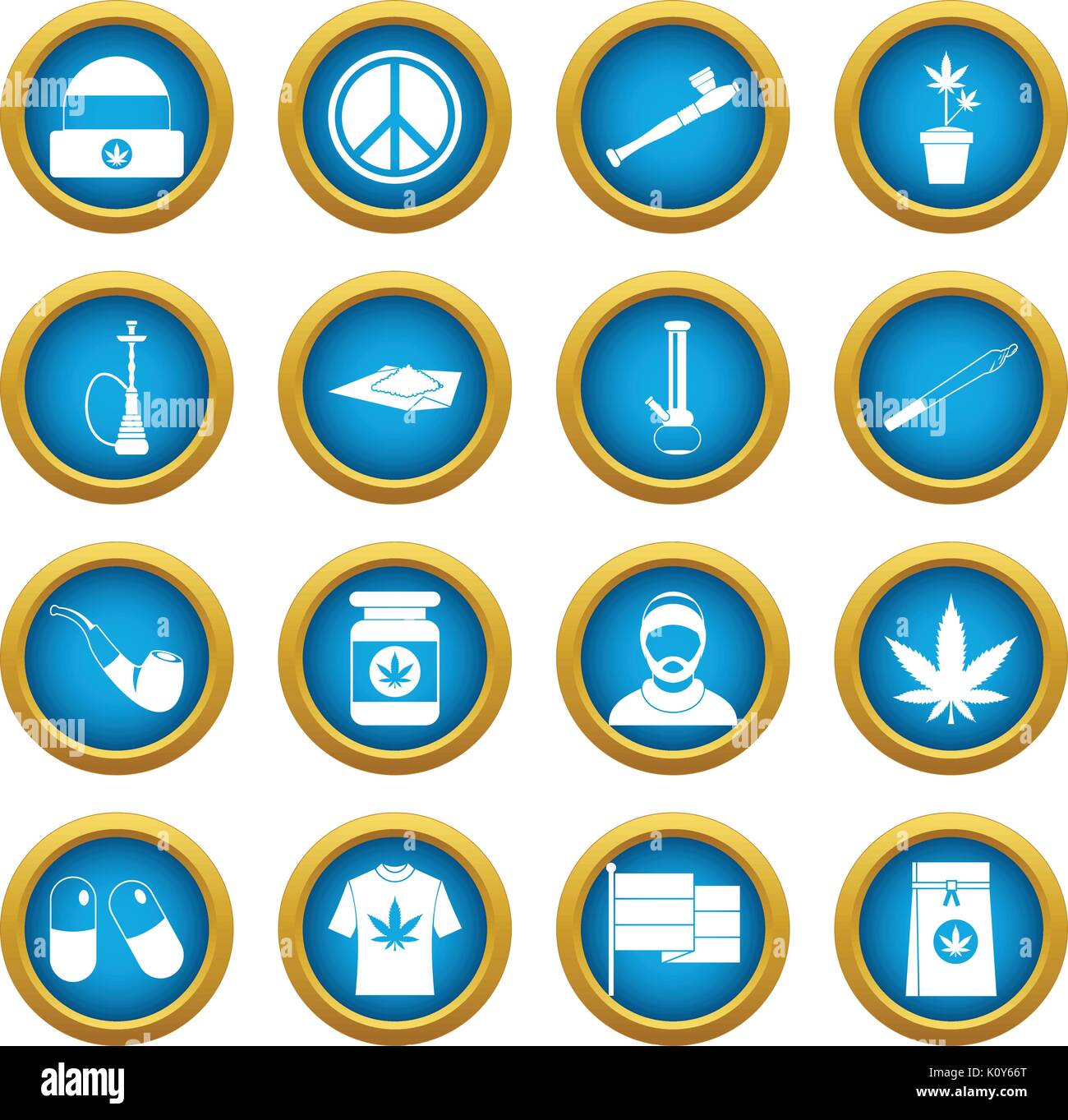 Rastafarian icons blue circle set Stock Vector Image & Art - Alamy