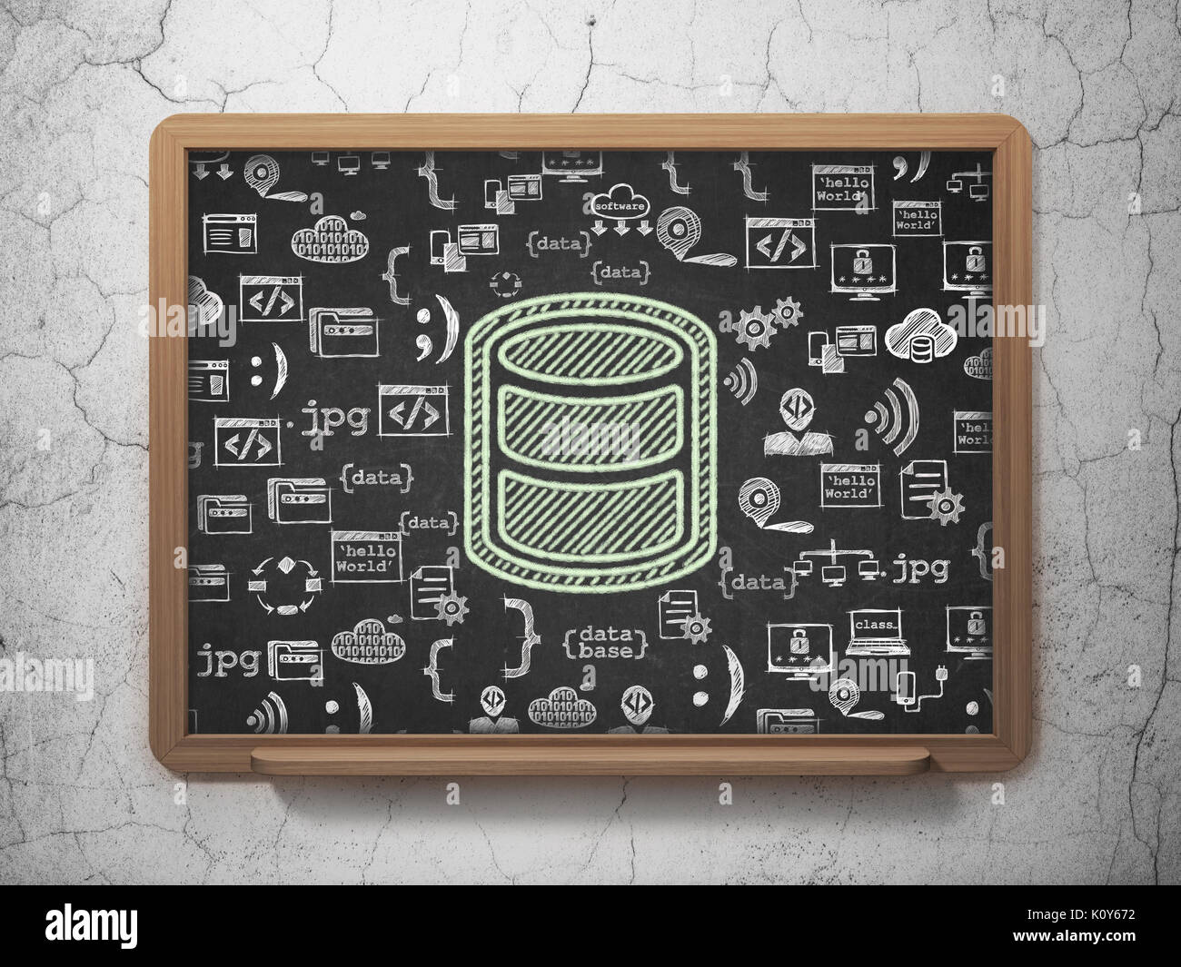 Software concept: Database on School board background Stock Photo - Alamy