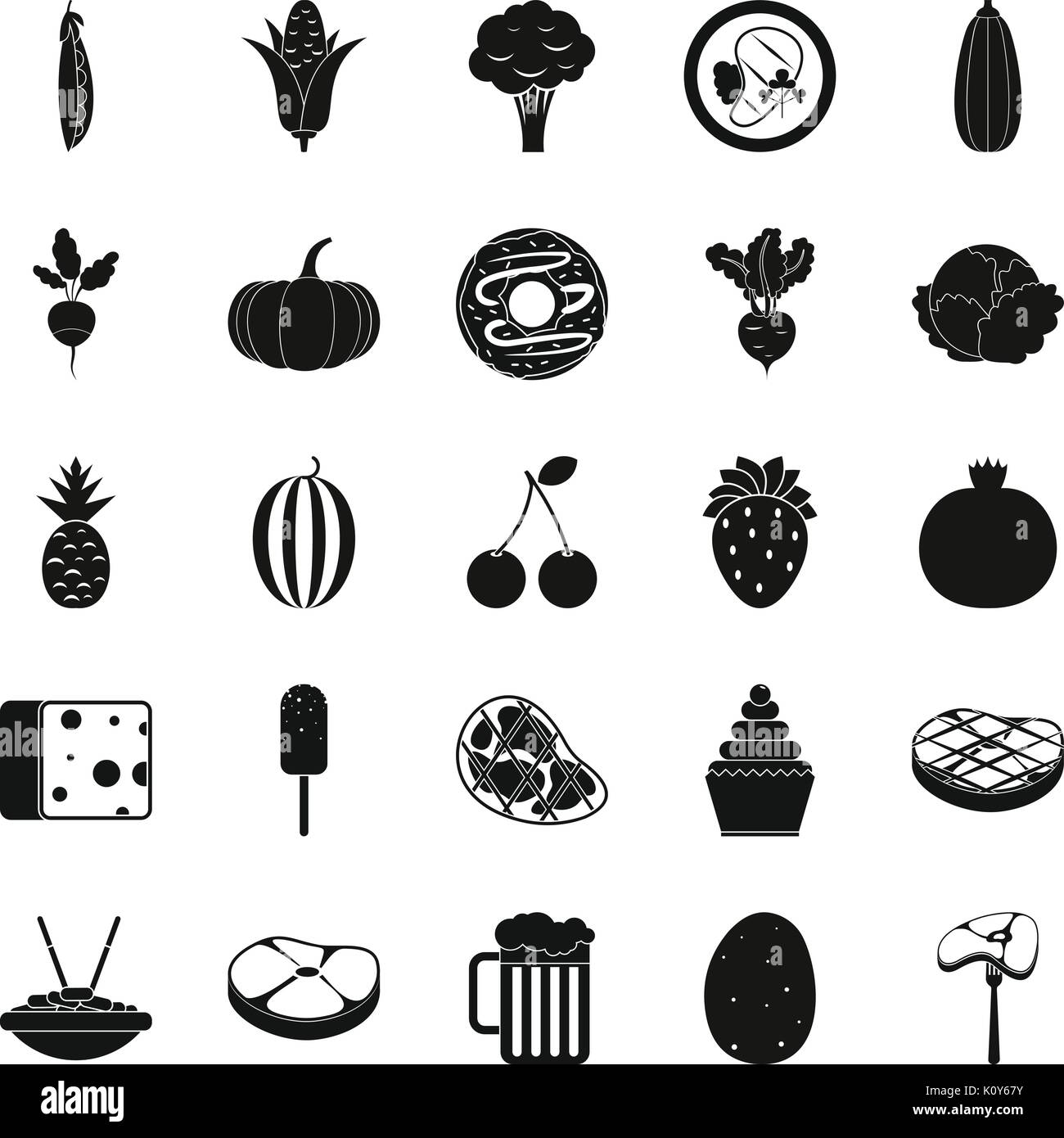 Corn icons set, simple style Stock Vector Image & Art - Alamy