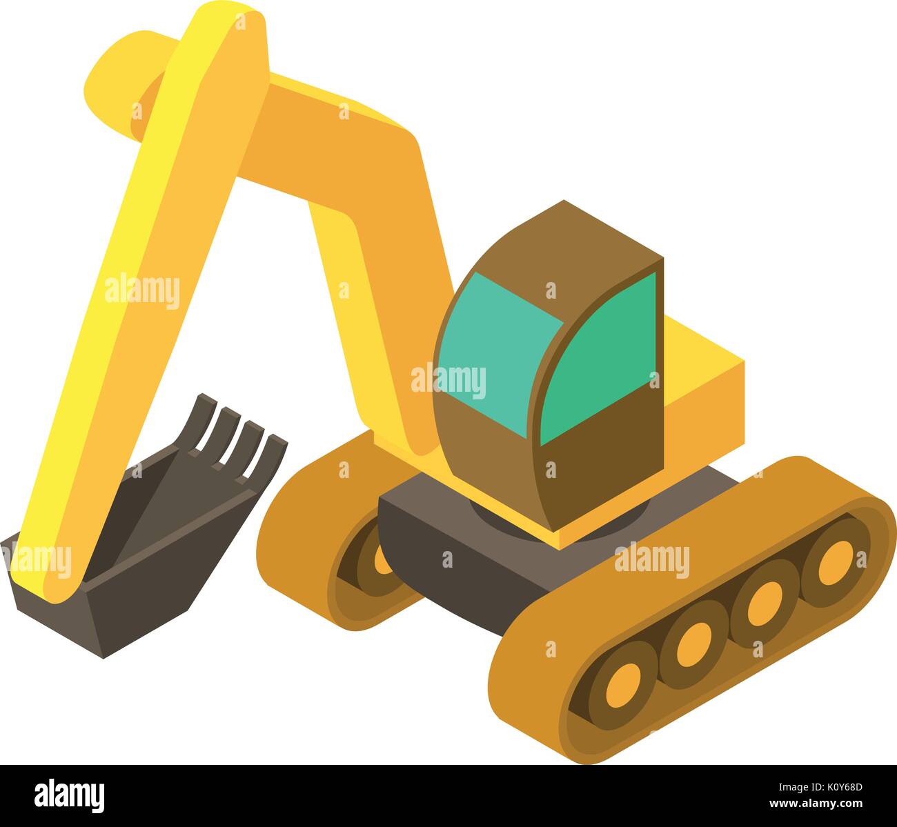 Mining excavator icon isometric hi-res stock photography and images - Alamy