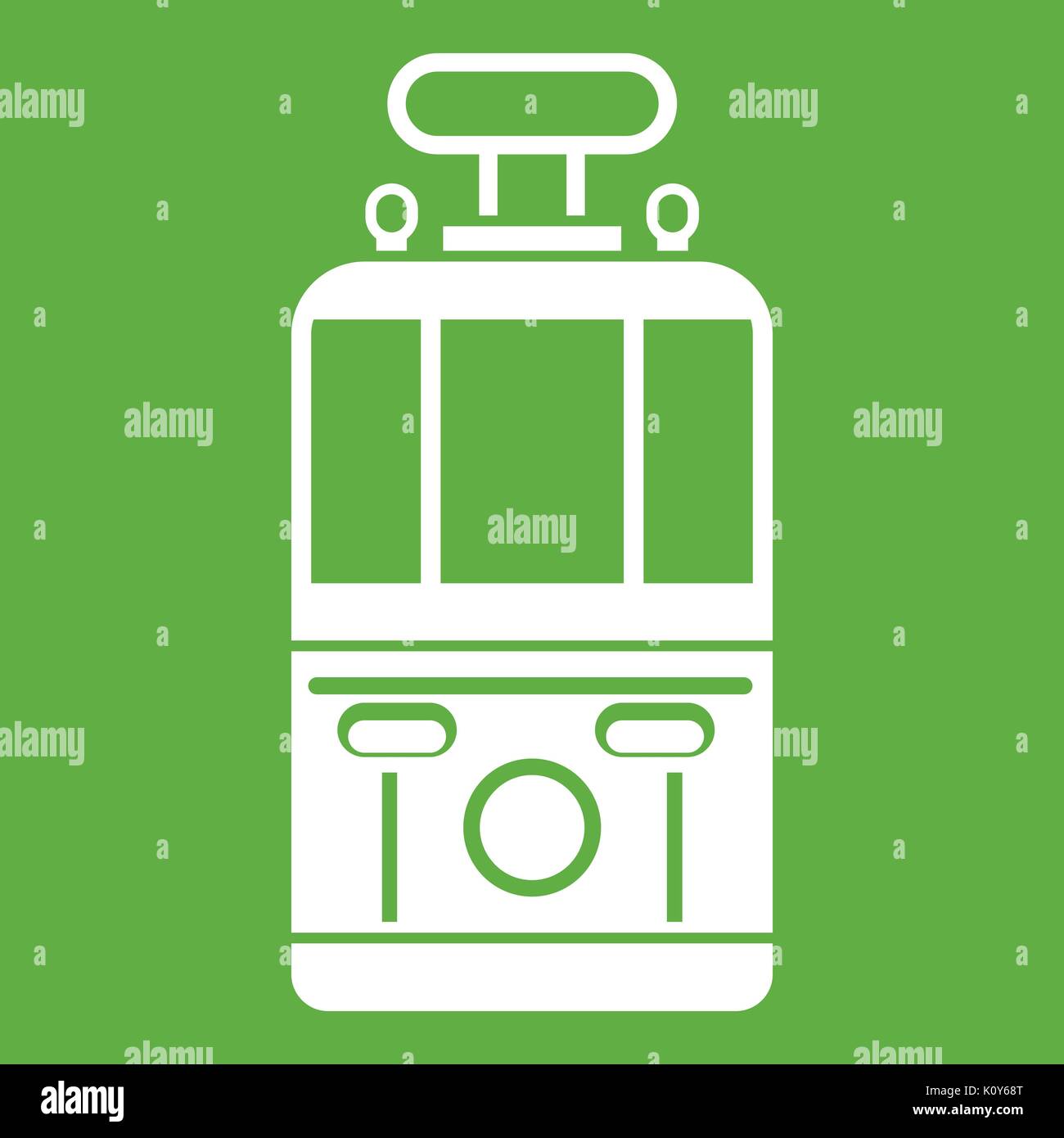 Tram front view icon green Stock Vector Image & Art - Alamy