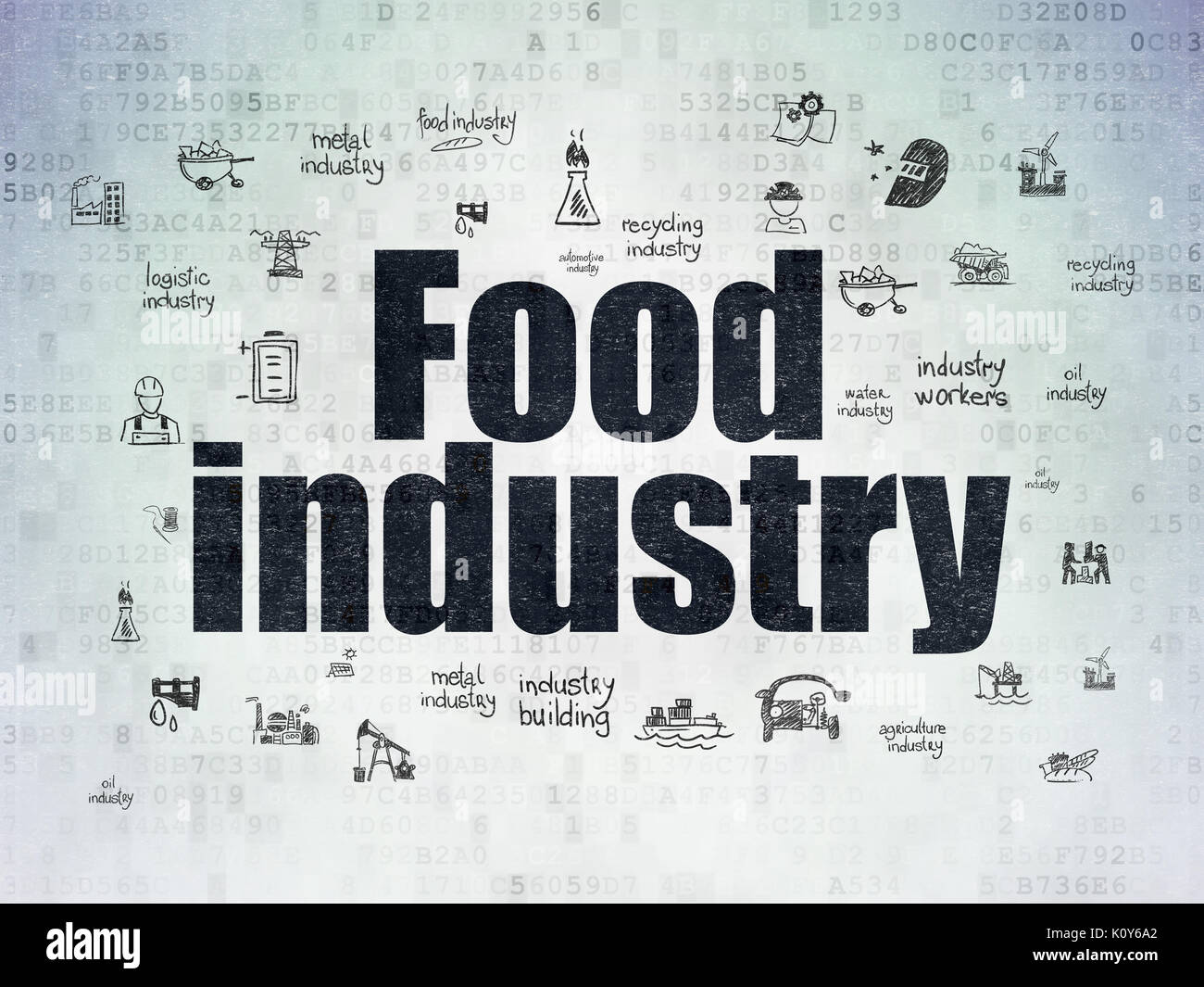 Industry concept: Food Industry on Digital Data Paper background Stock ...