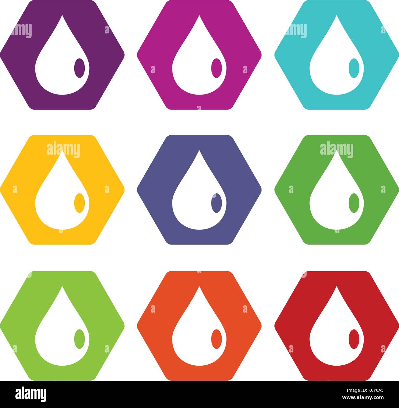 Drop icon set color hexahedron Stock Vector Image & Art - Alamy