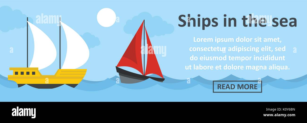 Ships in the sea banner horizontal concept Stock Vector Image & Art - Alamy