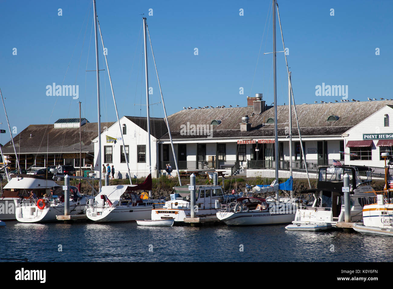 Point Hudson Marina, restaurant and café building, Port Townsend, State ...