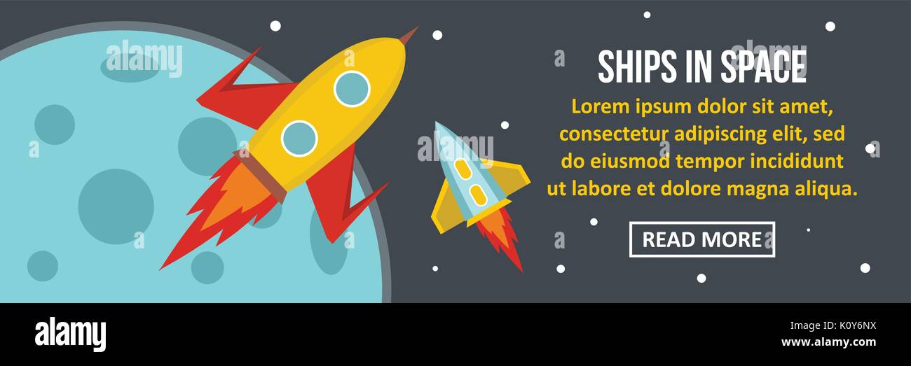 Ships in space banner horizontal concept Stock Vector Image & Art - Alamy